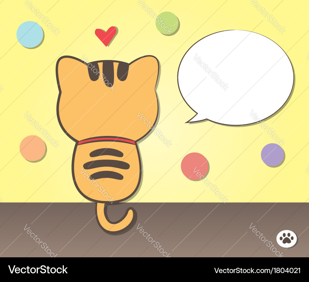 Cat talking with speech bubble Royalty Free Vector Image