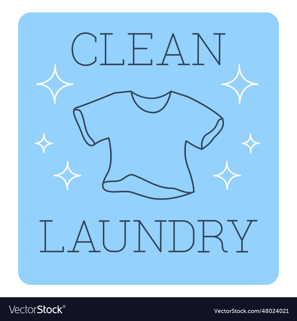 Clean laundry label line Royalty Free Vector Image
