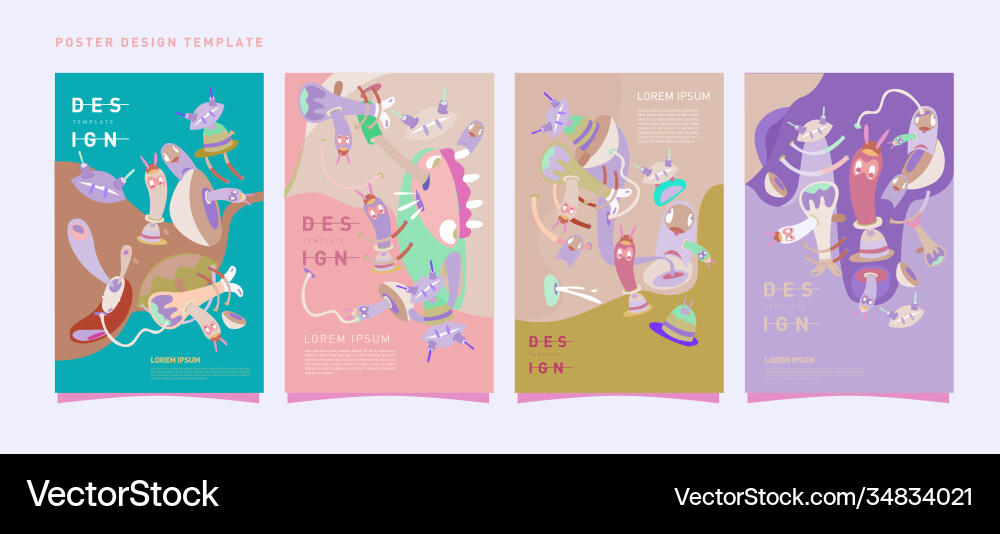 Colorful abstract doodle for poster and cover Vector Image
