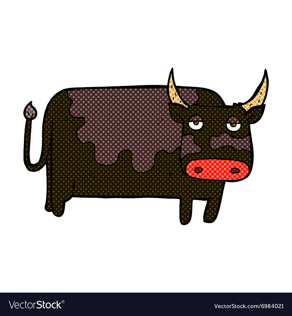 Comic cartoon cow Royalty Free Vector Image - VectorStock