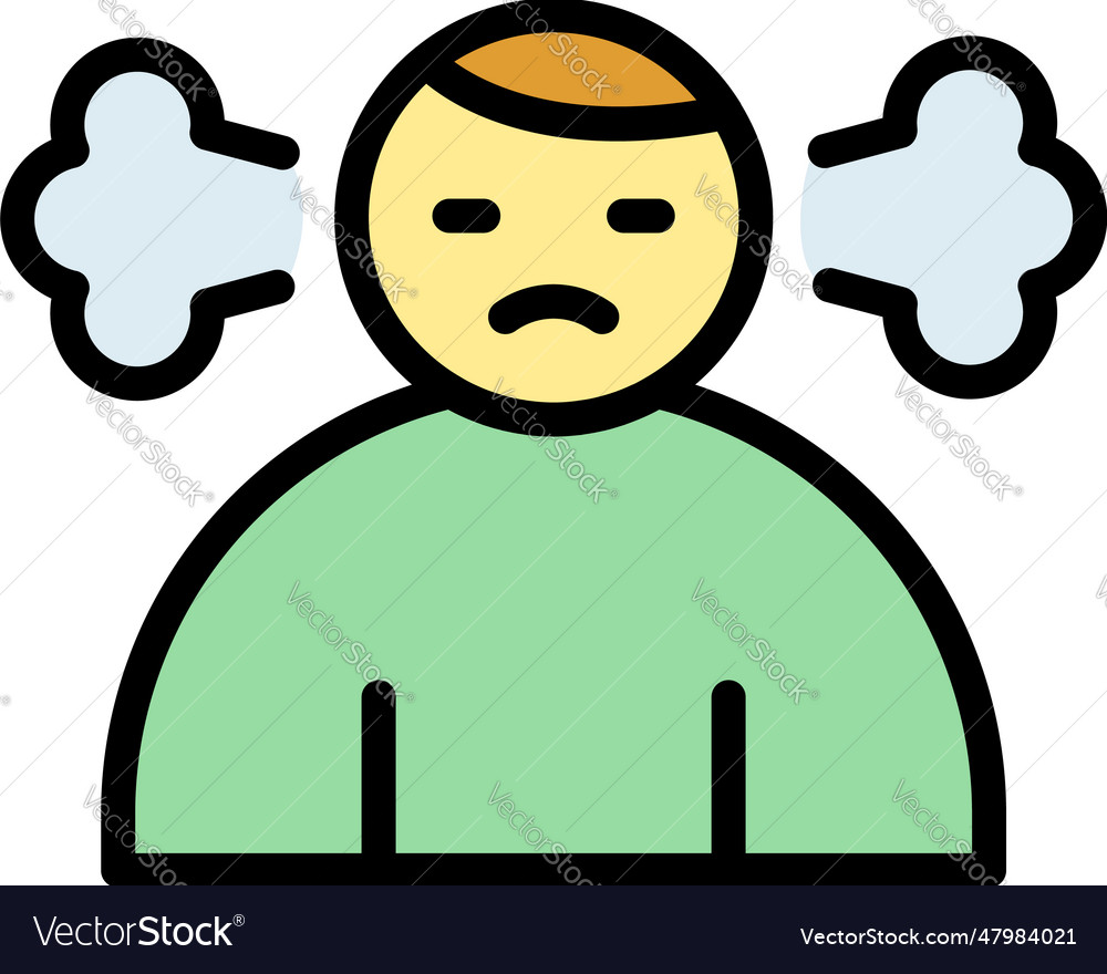 Destructive stress icon flat Royalty Free Vector Image