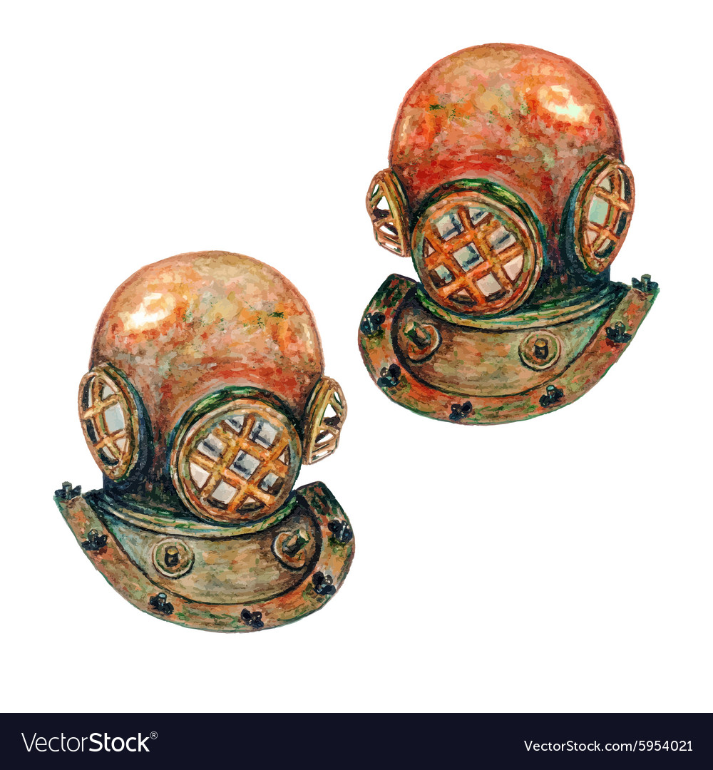 Diving helmet Royalty Free Vector Image - VectorStock