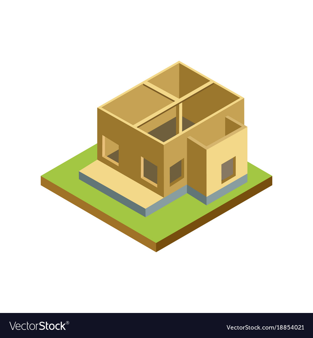 House framework isometric 3d icon Royalty Free Vector Image