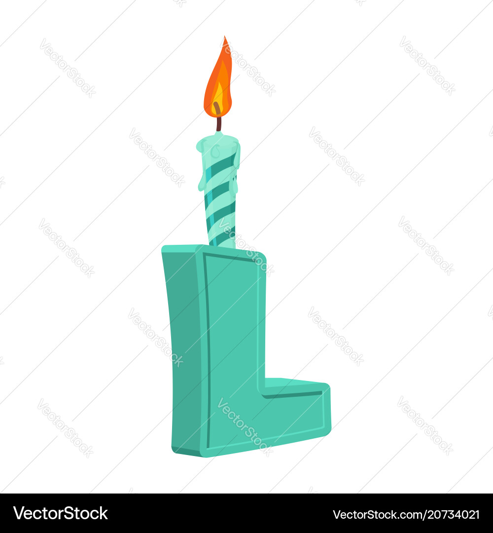 Letter l birthday font and candle Royalty Free Vector Image