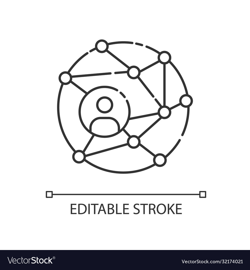 Networking pixel perfect linear icon Royalty Free Vector