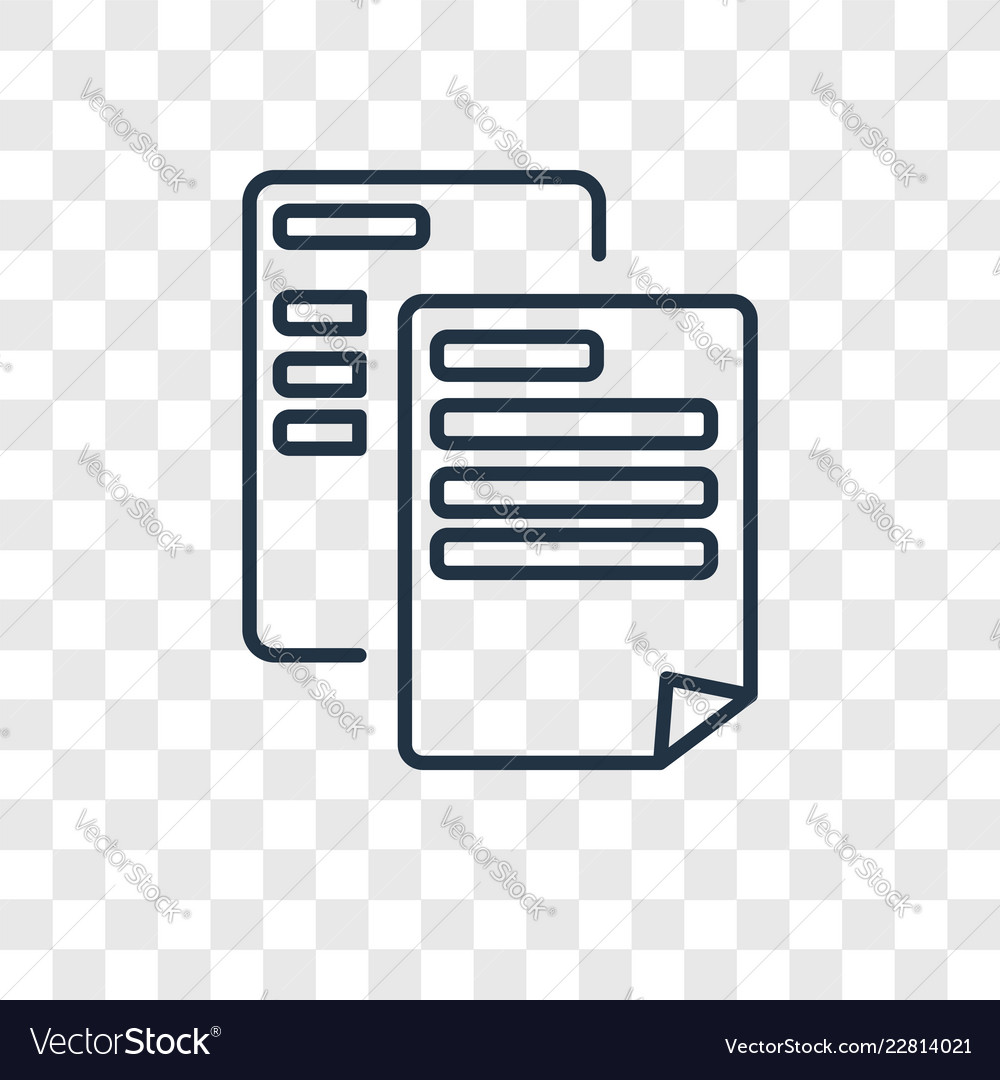 Paper concept linear icon isolated on transparent Vector Image