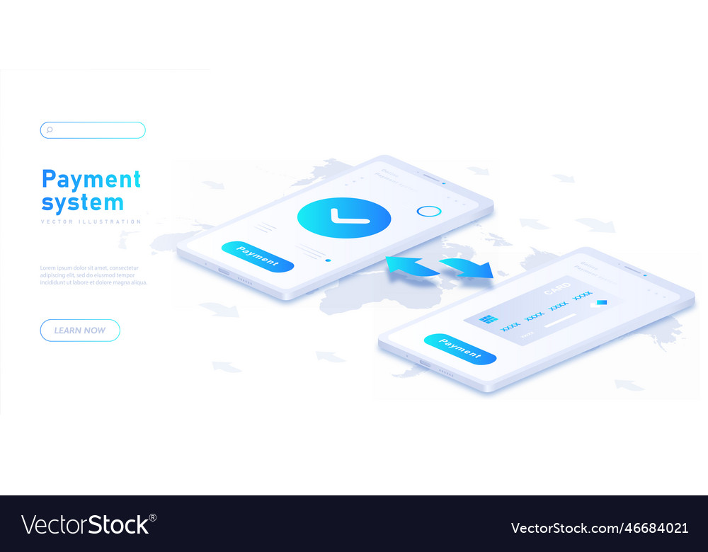 Payment system white banner Royalty Free Vector Image