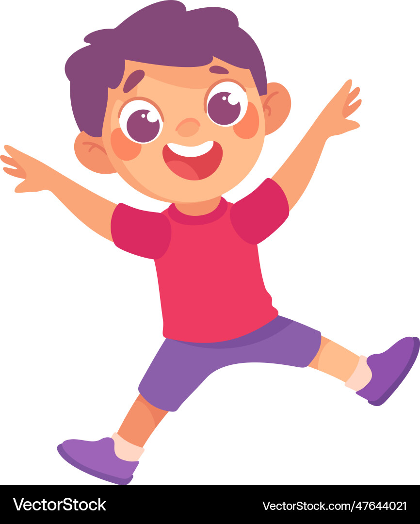 Playful little boy cheering enjoying summer Vector Image