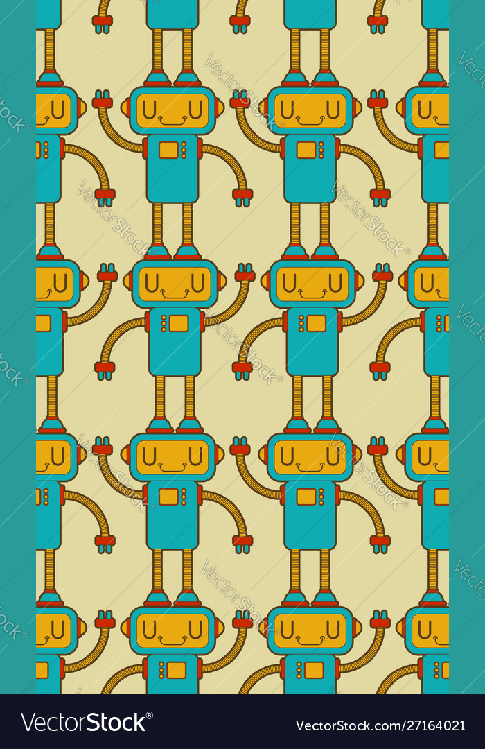 Robot pattern seamless cyborg background digital Vector Image