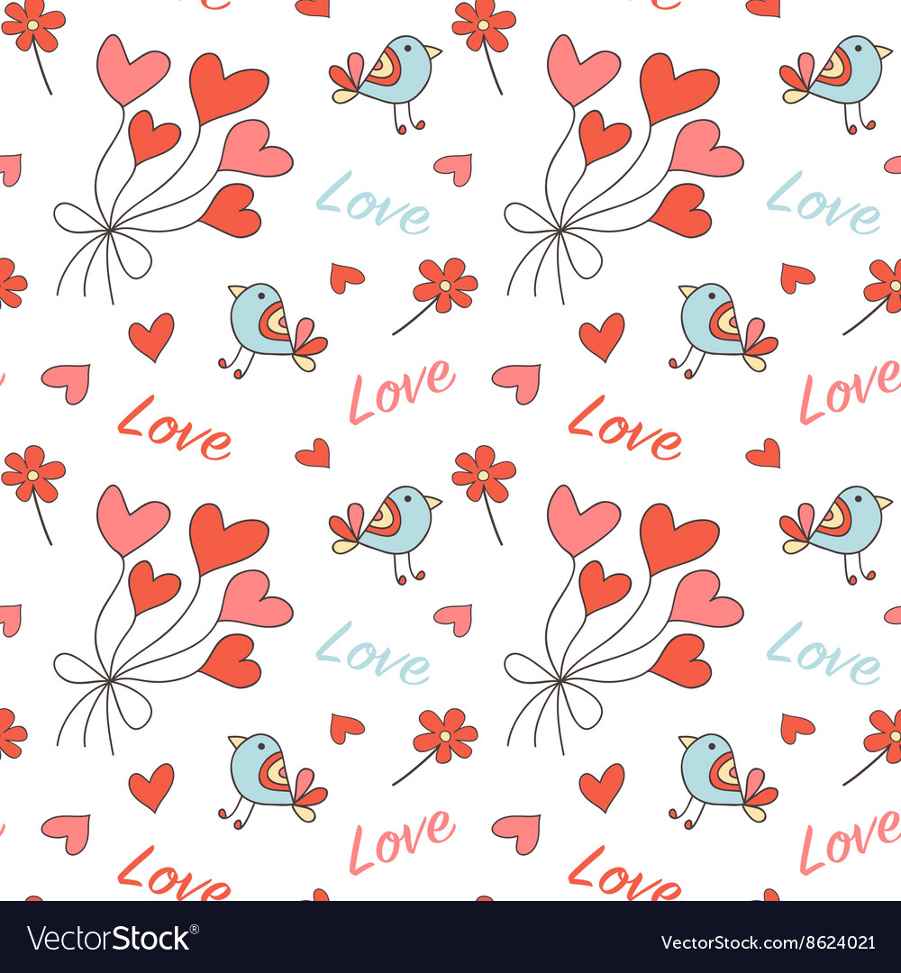 Romantic seamless pattern Royalty Free Vector Image