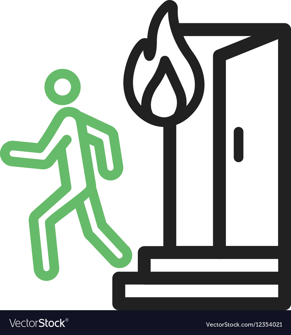 Running from fire Royalty Free Vector Image - VectorStock