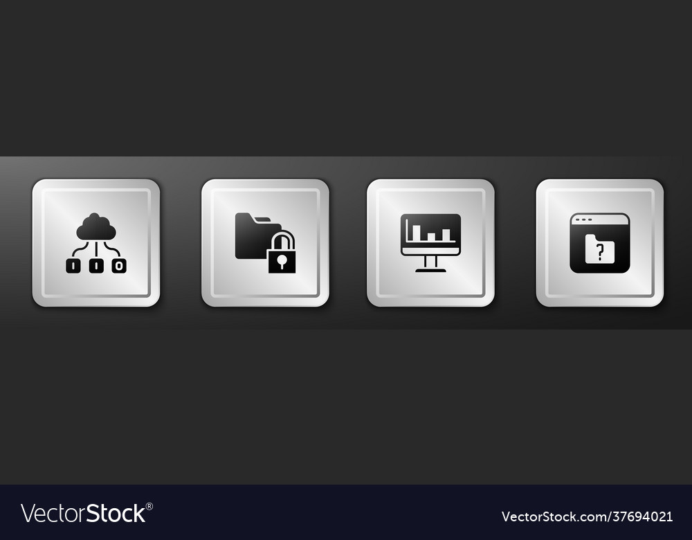 Set cloud technology data transfer folder Vector Image