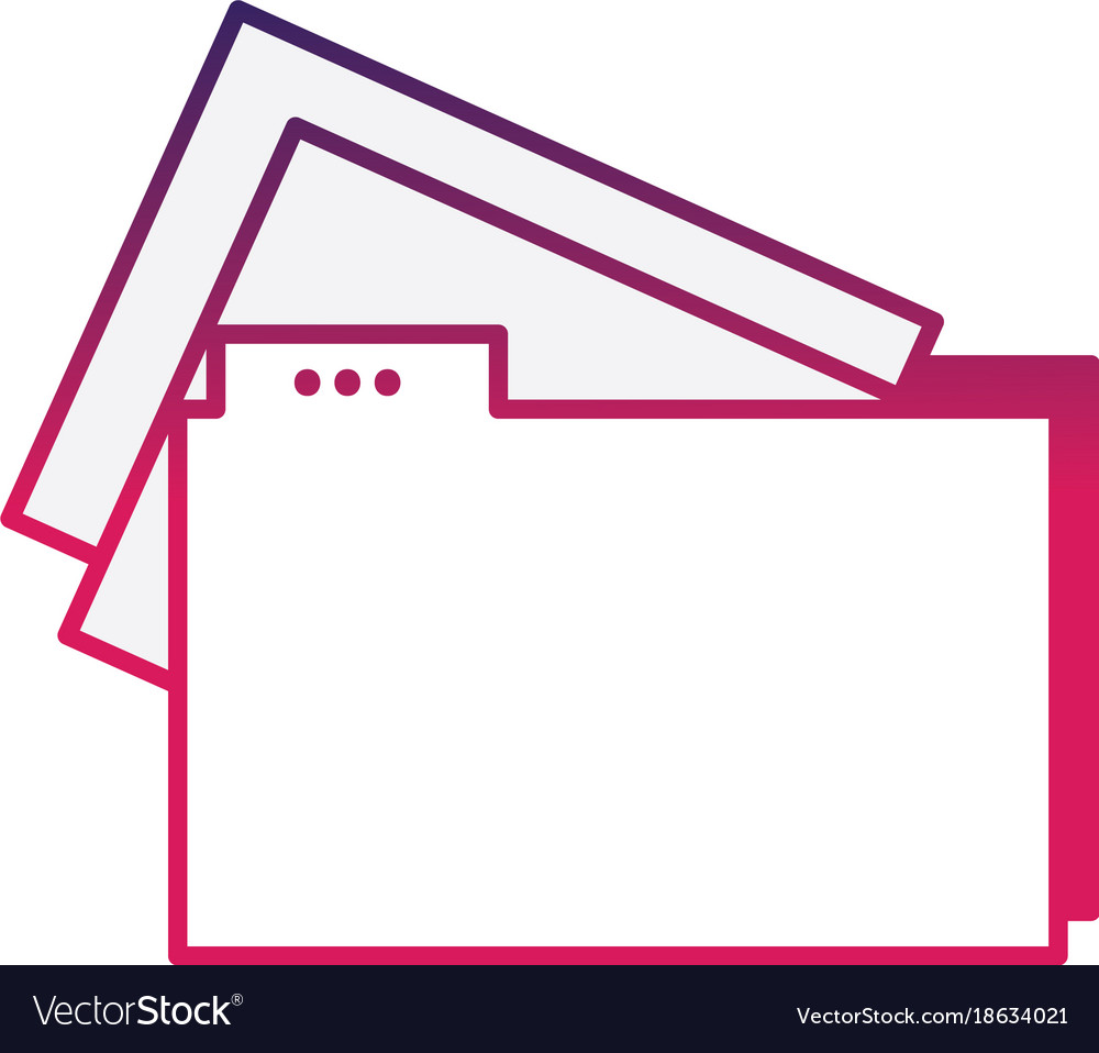 Silhouette file folder with documents papers Vector Image