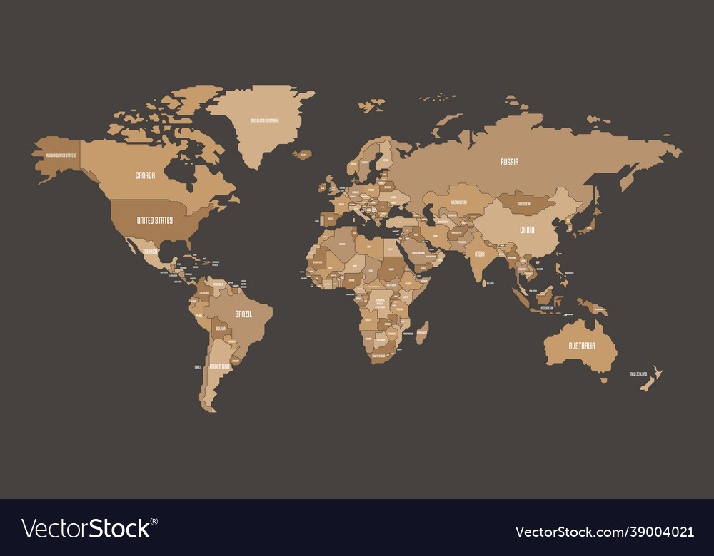 Simplified smooth border world map Royalty Free Vector Image