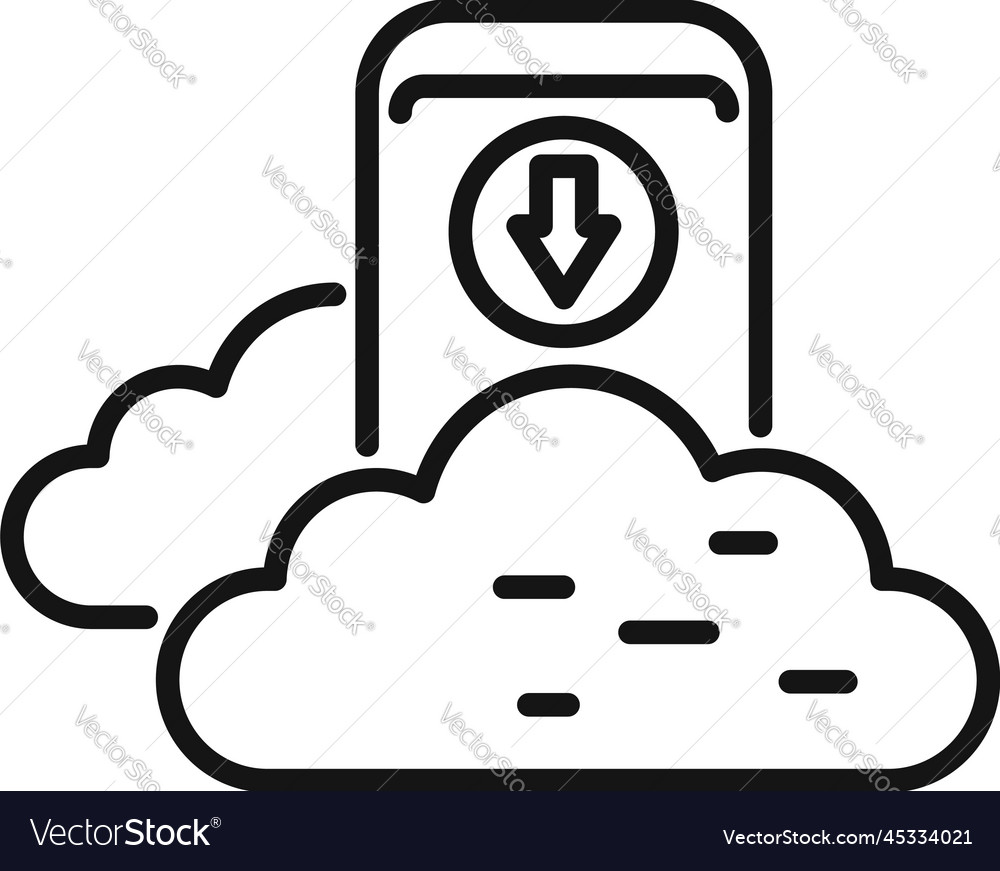 Smartphone Data Cloud Icon Outline Backup Vector Image