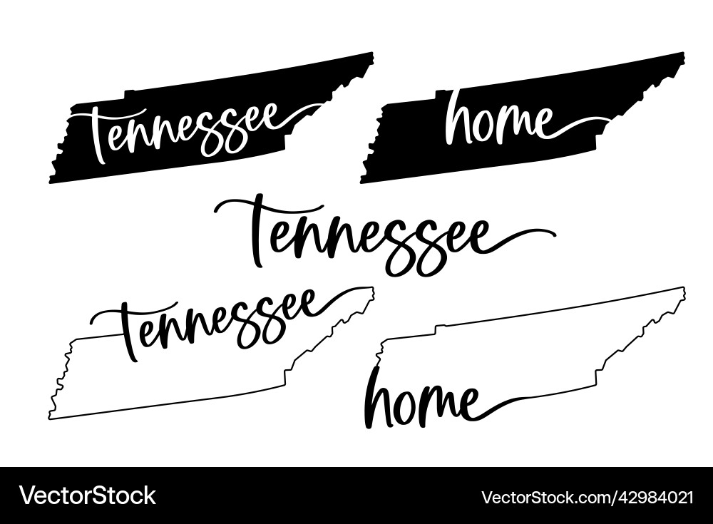 Stylized map of the us state tennessee Royalty Free Vector