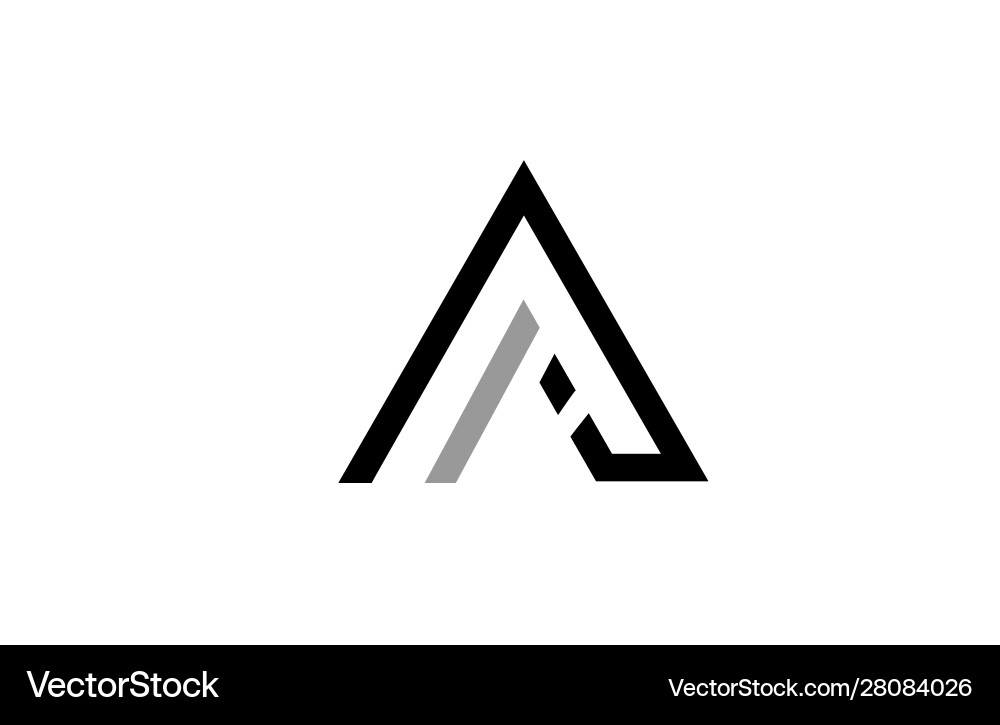Black grey line letter a alphabet logo design Vector Image