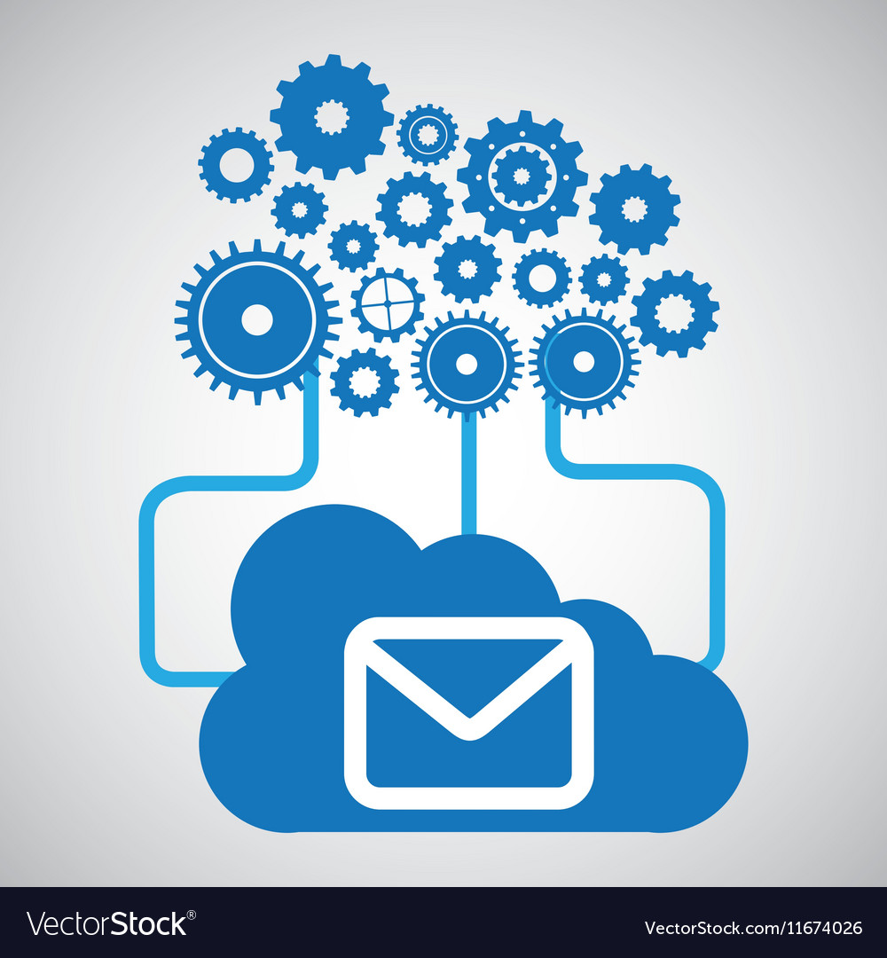 Cloud network email message connection design Vector Image