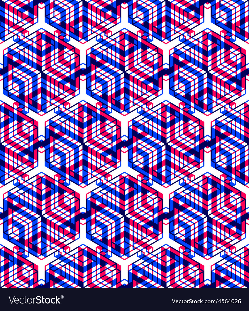 Colorful abstract geometric seamless 3d pattern Vector Image