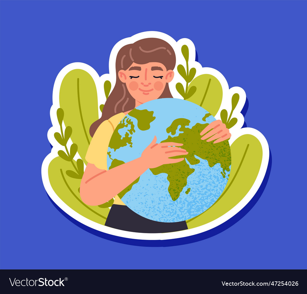 Earth day sticker Royalty Free Vector Image - VectorStock