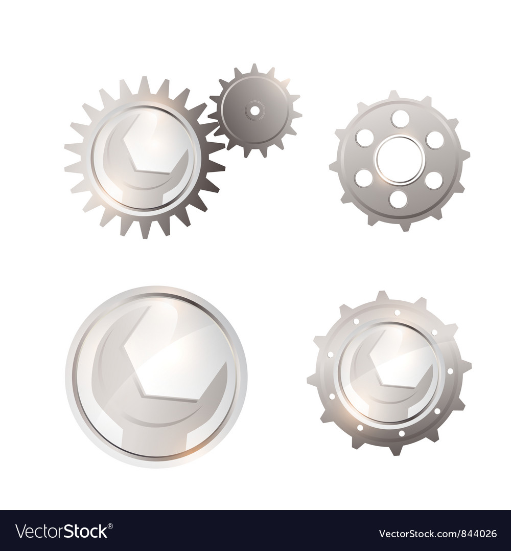 Gear system set Royalty Free Vector Image - VectorStock