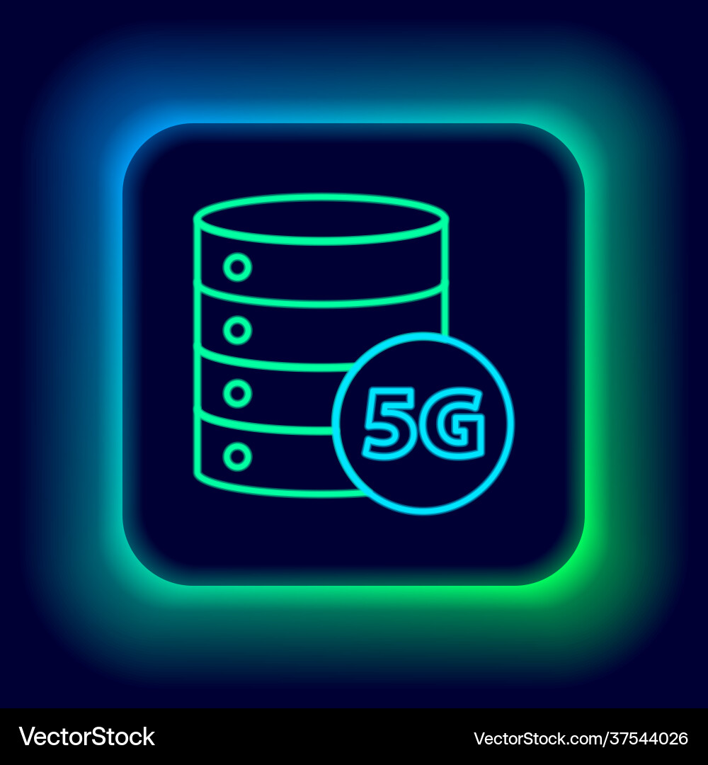 Glowing neon line server 5g new wireless internet Vector Image