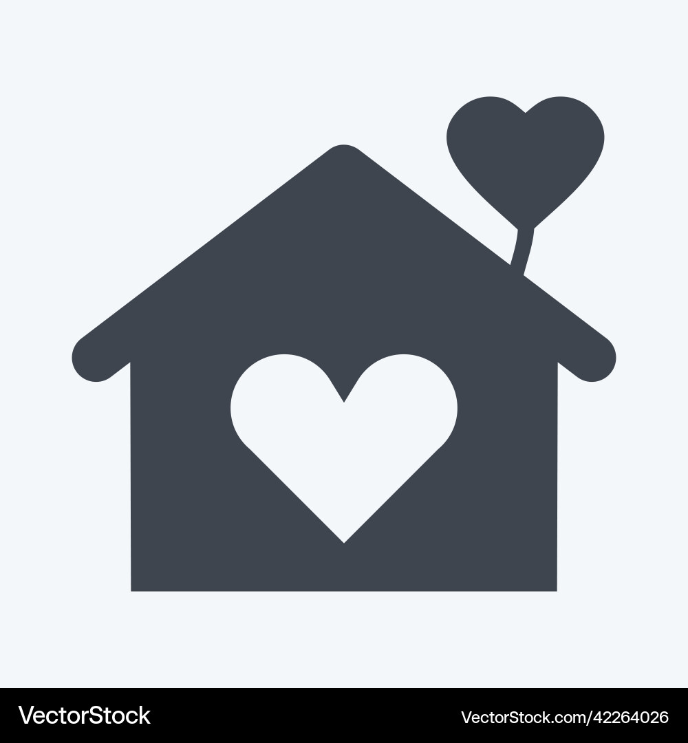 Icon home suitable for wedding symbol glyph style Vector Image