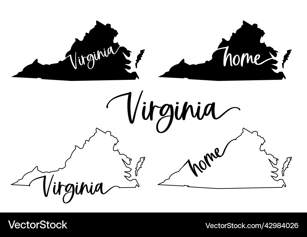 Stylized map of the us state virginia Royalty Free Vector