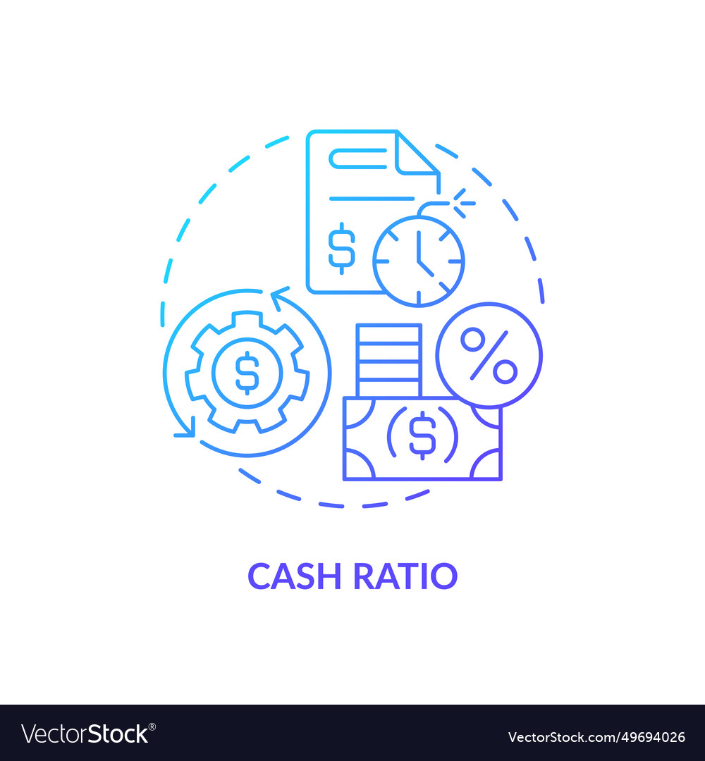 Thin line simple gradient cash ratio icon concept Vector Image