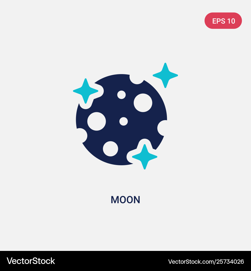Two color moon icon from astronomy concept Vector Image
