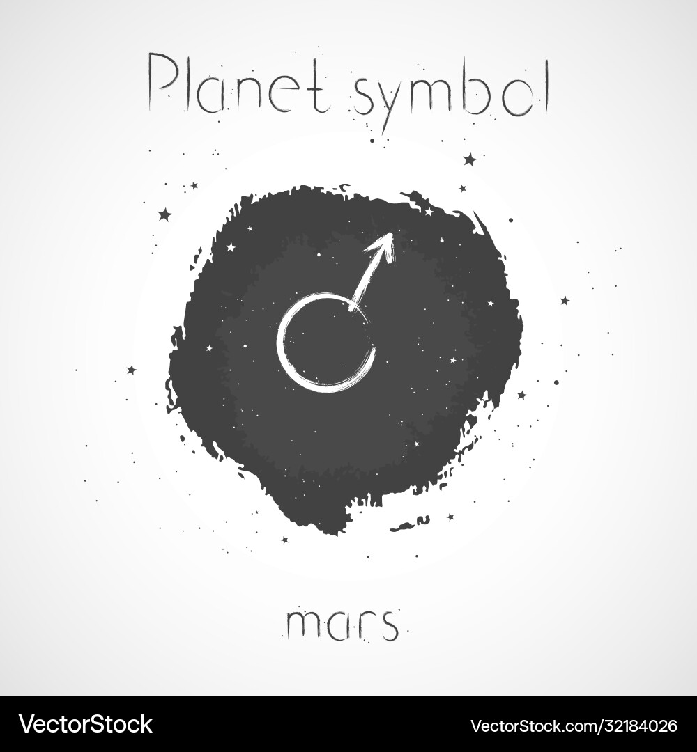 With hand drawn astrological planet symbol mars Vector Image