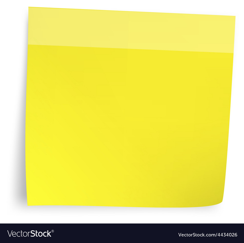 Yellow sticker paper note Royalty Free Vector Image