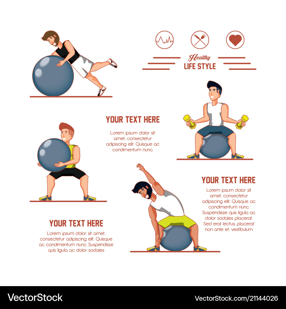 Young athletes training sport with healthy Vector Image
