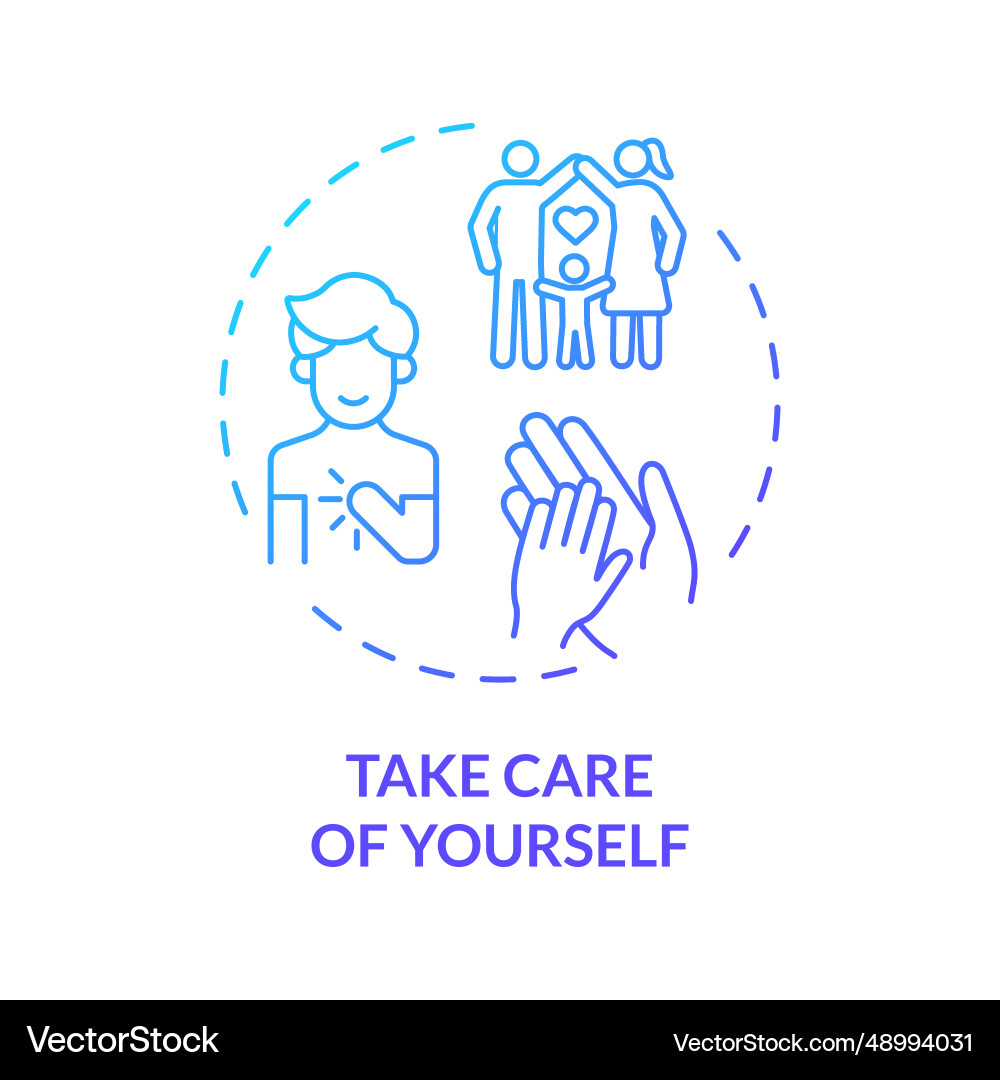 2d thin line gradient icon take care of yourself Vector Image