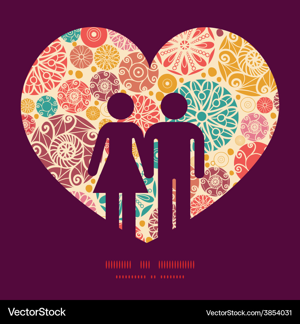 Abstract decorative circles couple in love Vector Image