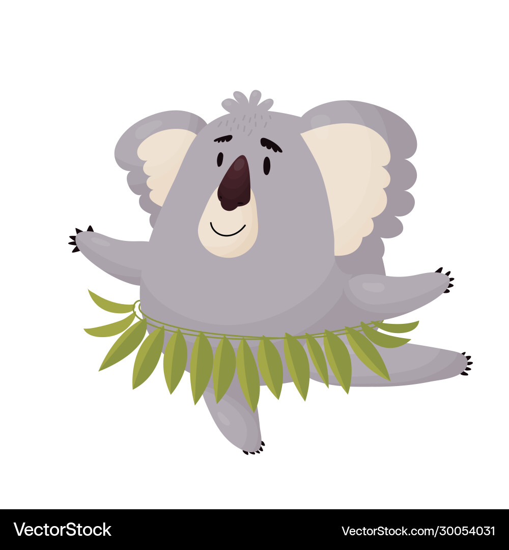 Cute koala dancing on one paw dance ballet Vector Image