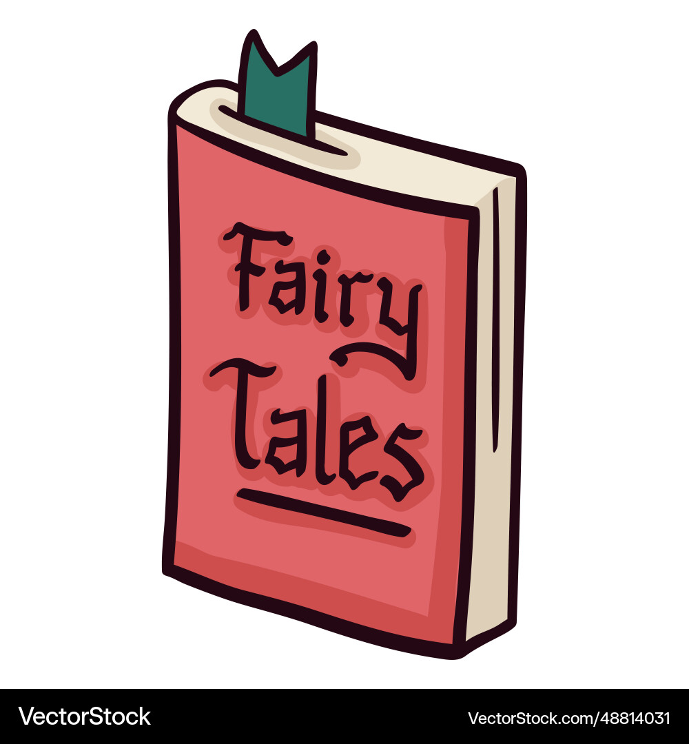 Fairy tales book colorful icon stroke Royalty Free Vector