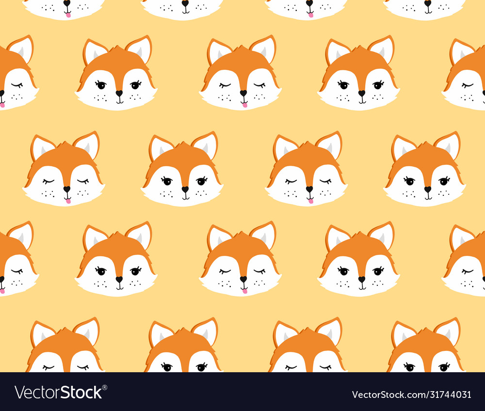 Fox seamless pattern Royalty Free Vector Image