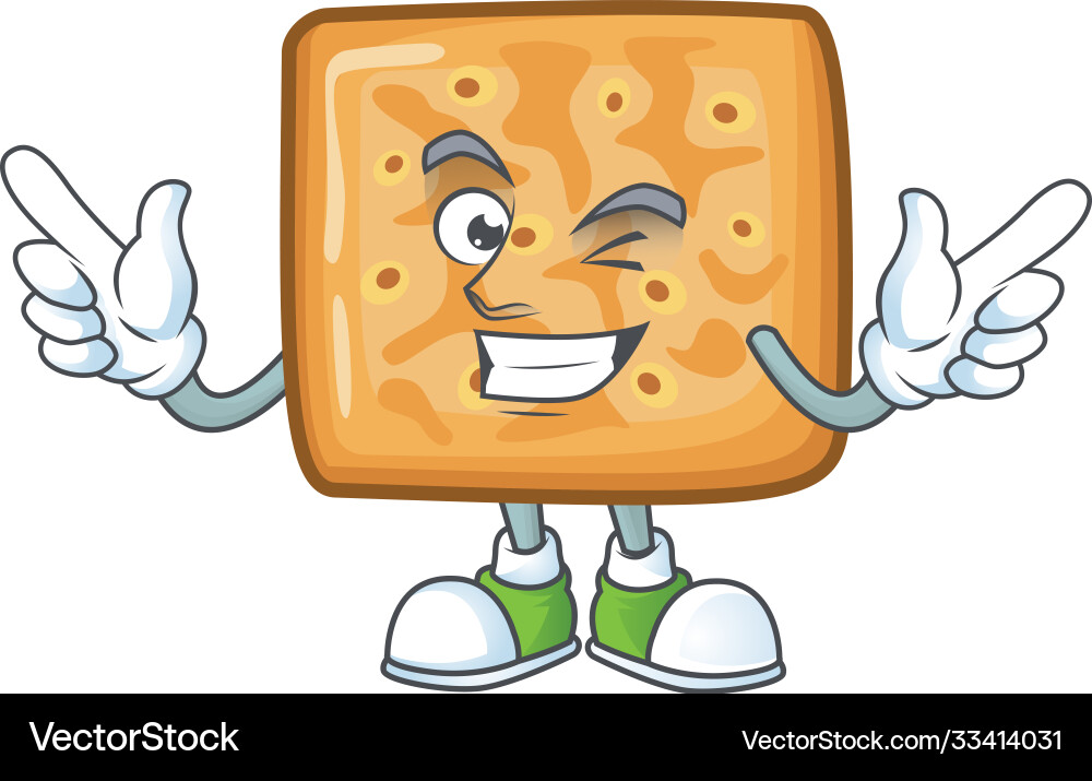 Funny crackers cartoon design with wink eye face Vector Image