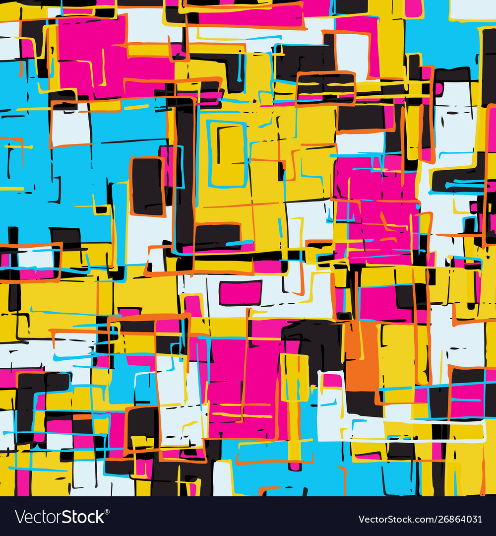 Geometric abstract color pattern in graffiti Vector Image