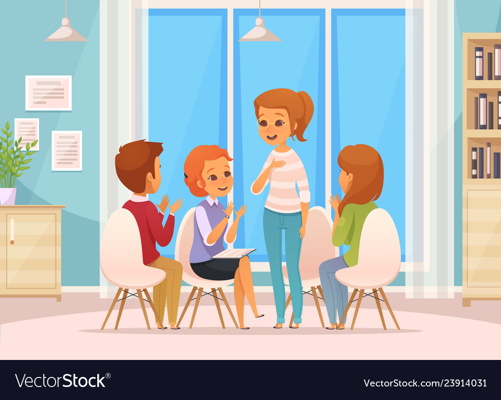 Group therapy composition Royalty Free Vector Image
