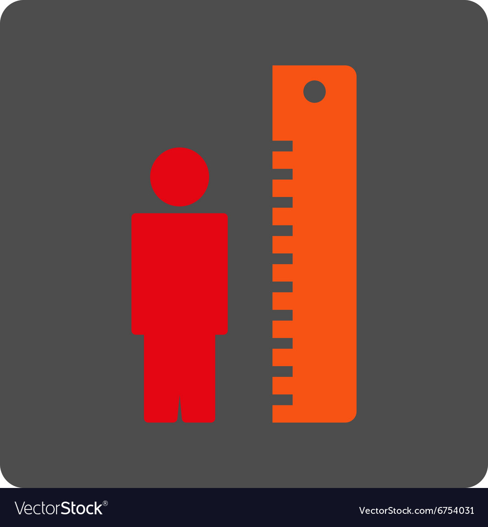 Height meter rounded square button Royalty Free Vector Image