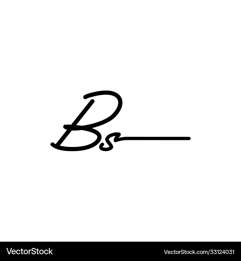 Letter bs signature logo template Royalty Free Vector Image