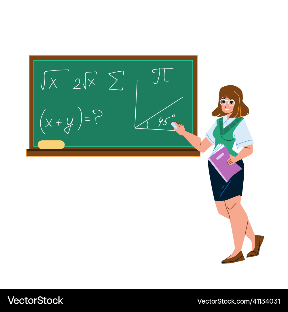 Math education lesson teach woman teacher Vector Image