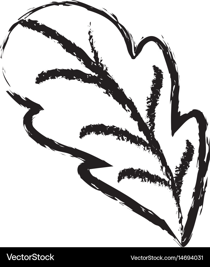 Monochrome blurred silhouette of leaf front view Vector Image