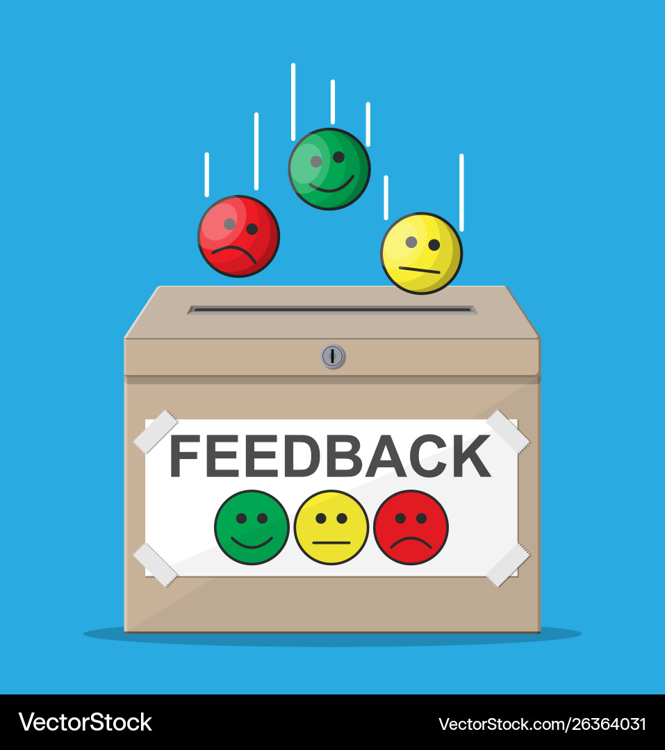 Rating box reviews smiles Royalty Free Vector Image