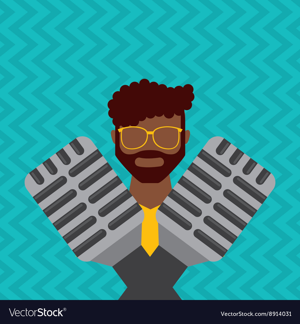 Singer isolated design Royalty Free Vector Image