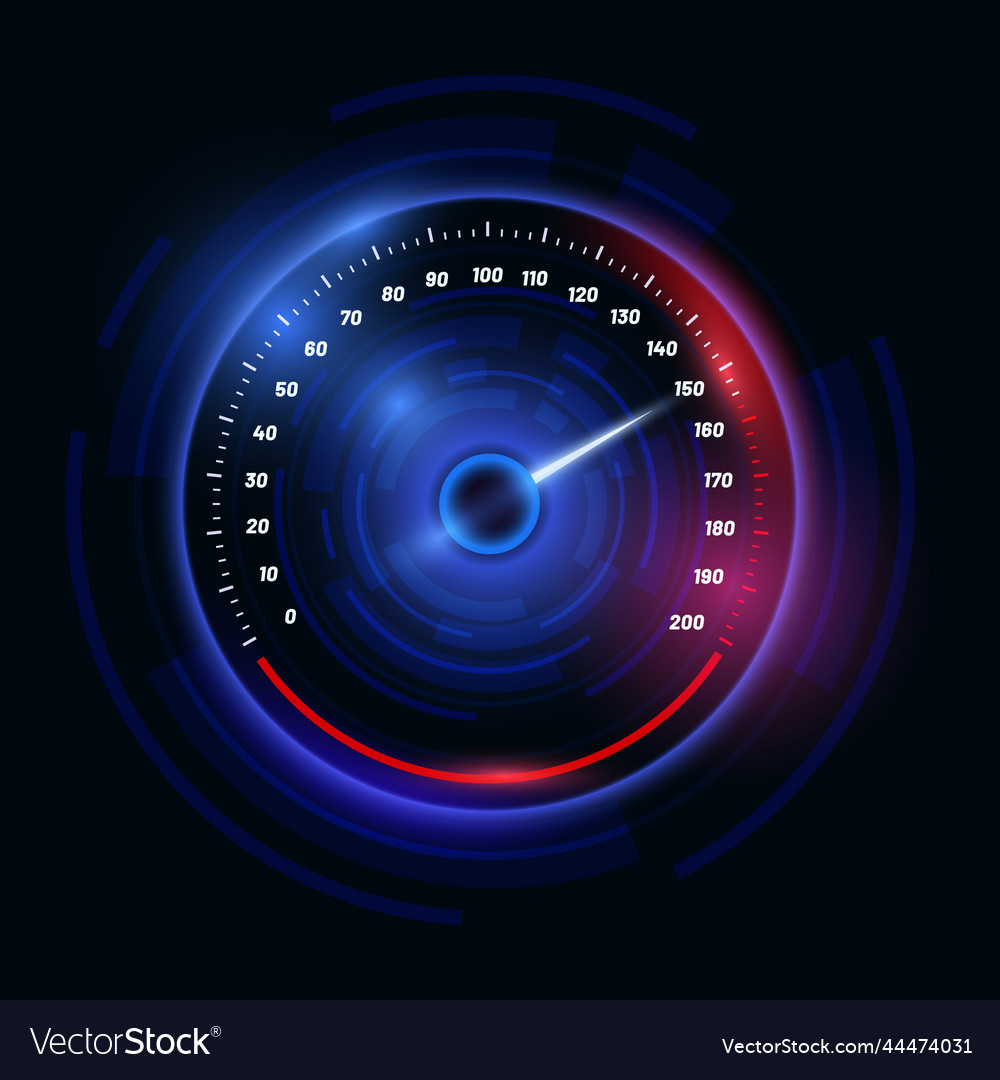 Speedometer indicator digital odometer display Vector Image