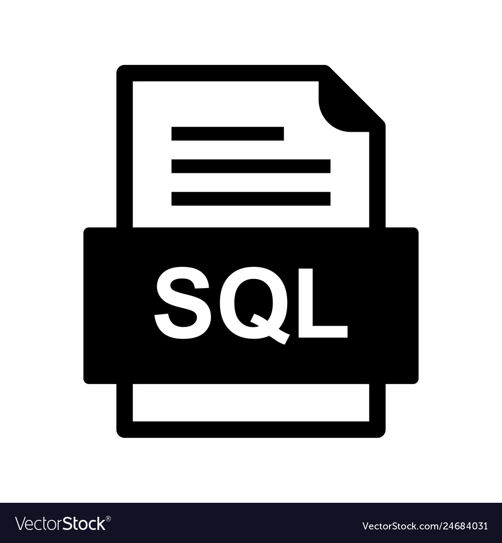 Sql file document icon Royalty Free Vector Image
