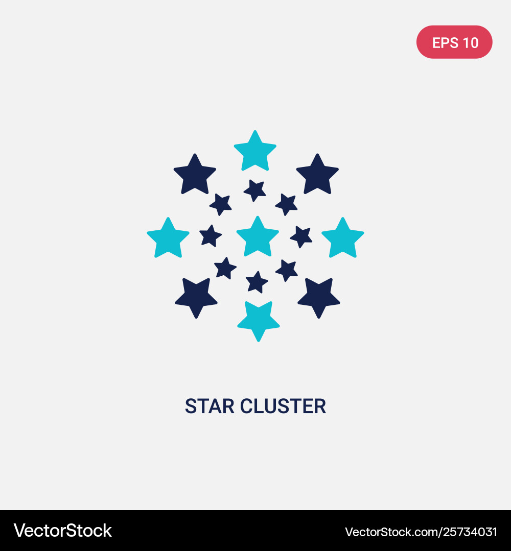 Two color star cluster icon from astronomy Vector Image